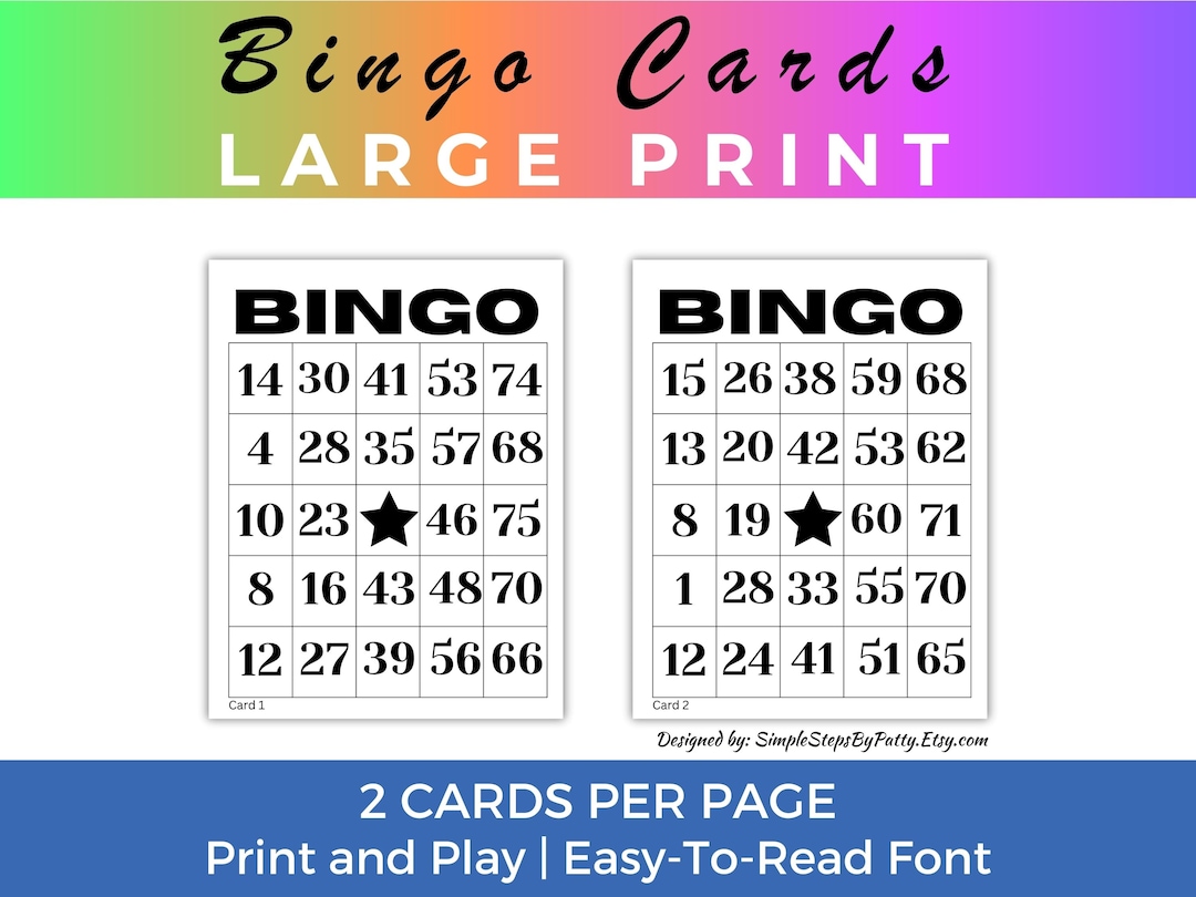 Spanish Bingo Cards, Printable Large Print Bingo Game for Teachers, ESL ...