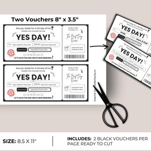 Yes Day Coupon Printable PDF | Special Gift for Kid | Editable Yes Day ...