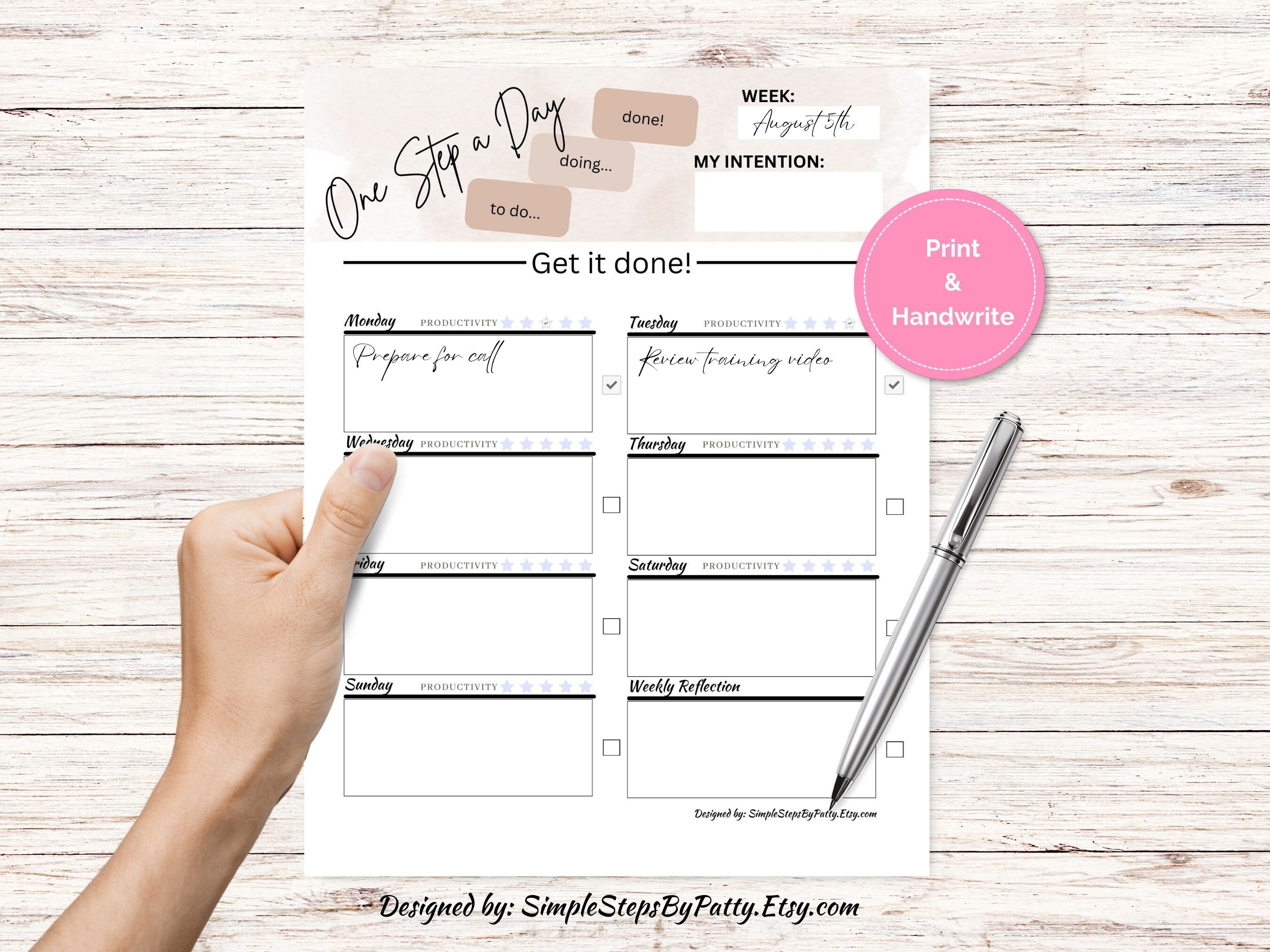 Weekly Checklist With Weekend, Get It Done List, Weekly Printable ...