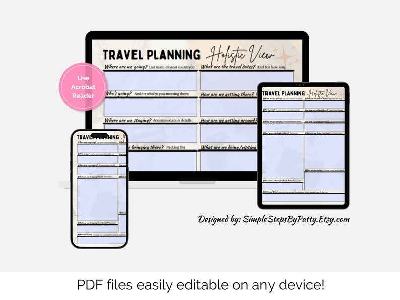 Travel Planner in One Page | Travel Planner Template | Digital Travel ...