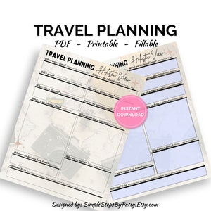 Travel Planner in One Page | Travel Planner Template | Digital Travel ...