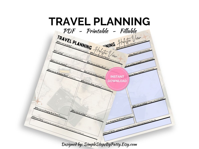 Travel Planner in One Page | Travel Planner Template | Digital Travel ...
