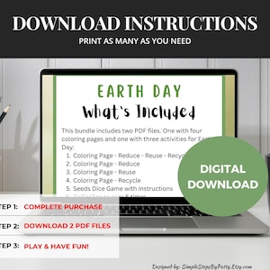 Earth Day PDF Printable Activities and Coloring Pages Bundle | Earth ...