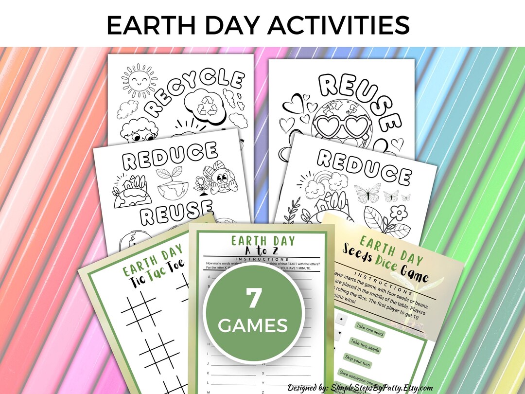 Earth Day PDF Printable Activities and Coloring Pages Bundle | Earth ...
