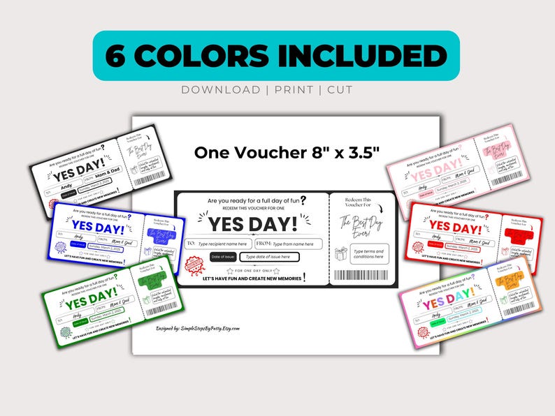 Yes Day Coupon Printable PDF | Special Gift for Kid | Editable Yes Day ...