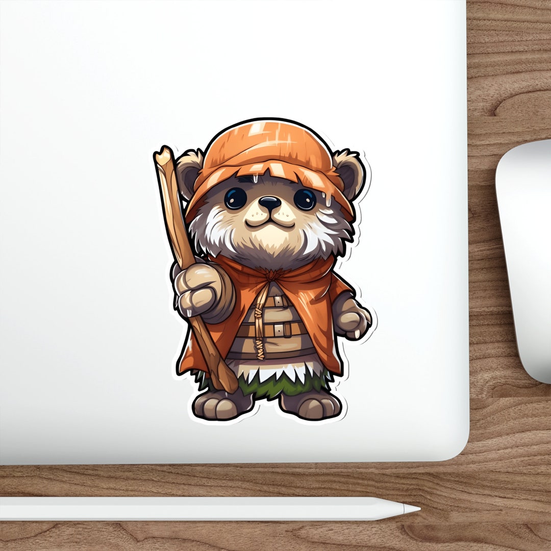Cartoon Ewok Die-cut Vinyl Sticker: Durable Easy-peel - Etsy