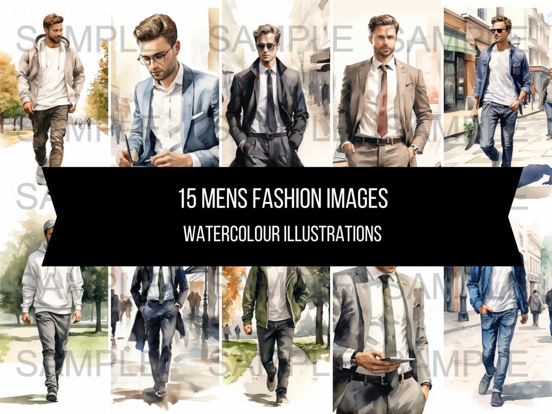 15 Men's Fashion Outfits Pictures Art Instant Digital Download Artwork ...
