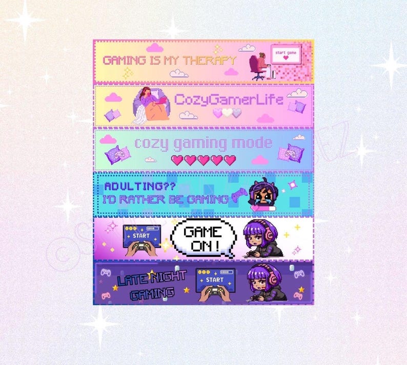 Gamer Girl Blinkies Animated Gifs | Cozy Y2k Gaming Graphics Pack UI ...