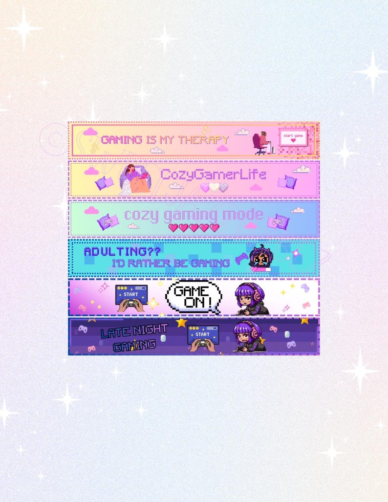 Gamer Girl Blinkies Animated Gifs | Cozy Y2k Gaming Graphics Pack UI ...