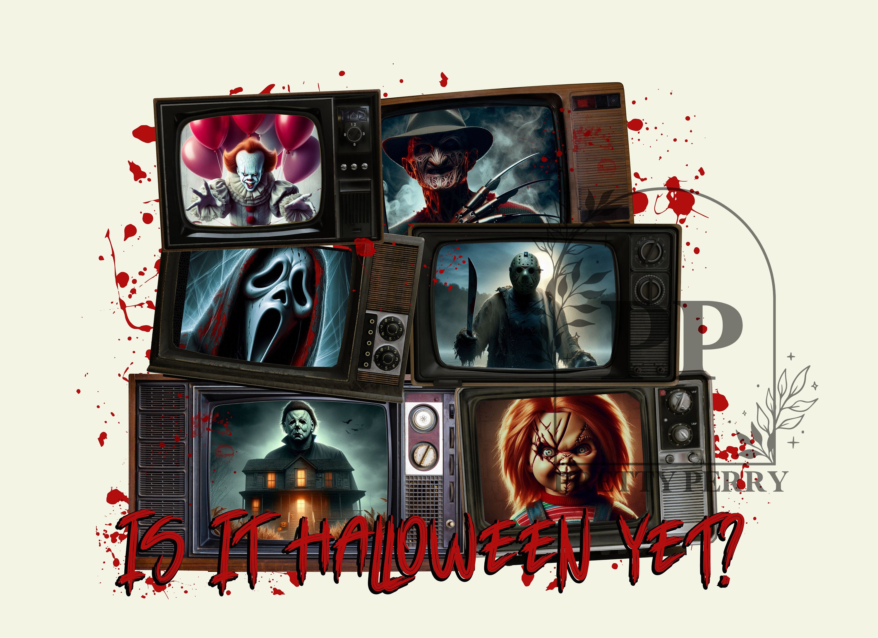 Horror Movie PNG, Summerween PNG, Vintage Halloween Design, Slasher Png ...