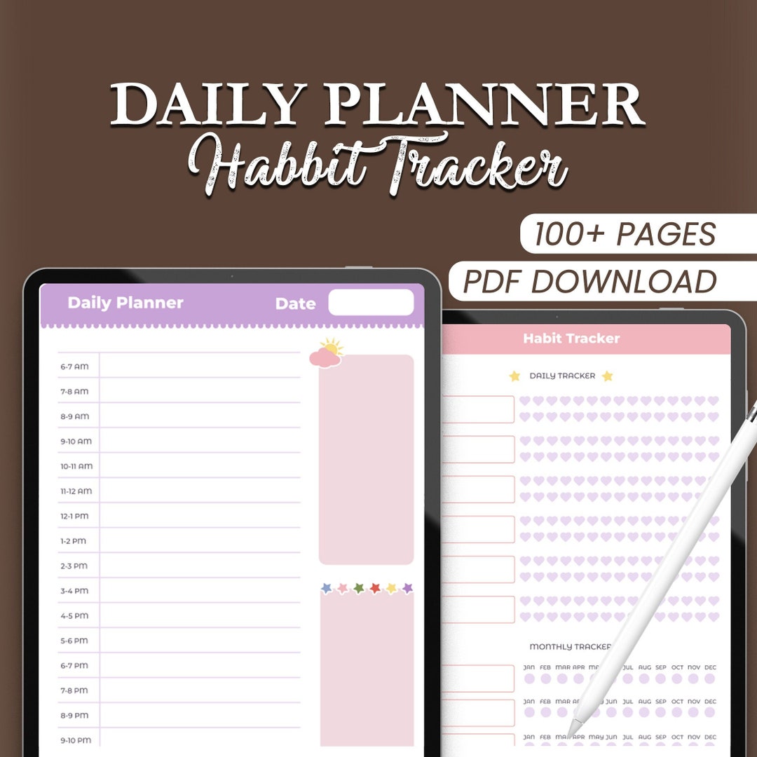 Daily Planner and Habbit Tracker Logbook, Digital Workbook , Pdf ...