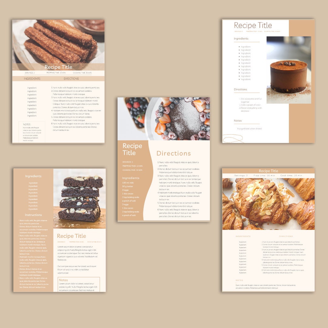 Editable Canva Cookbook Template | Customizable, 20 Pages | DIY Recipe ...