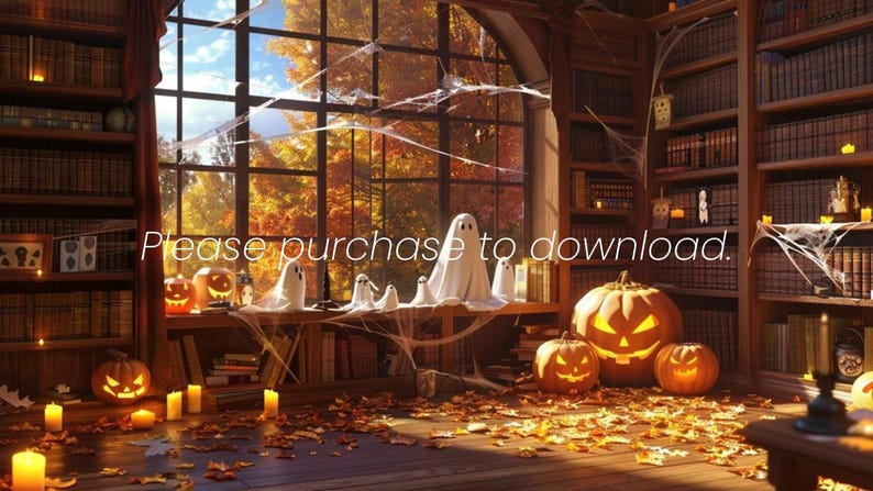 Halloween Zoom Background | Spooky Virtual Backdrop | Digital Download ...