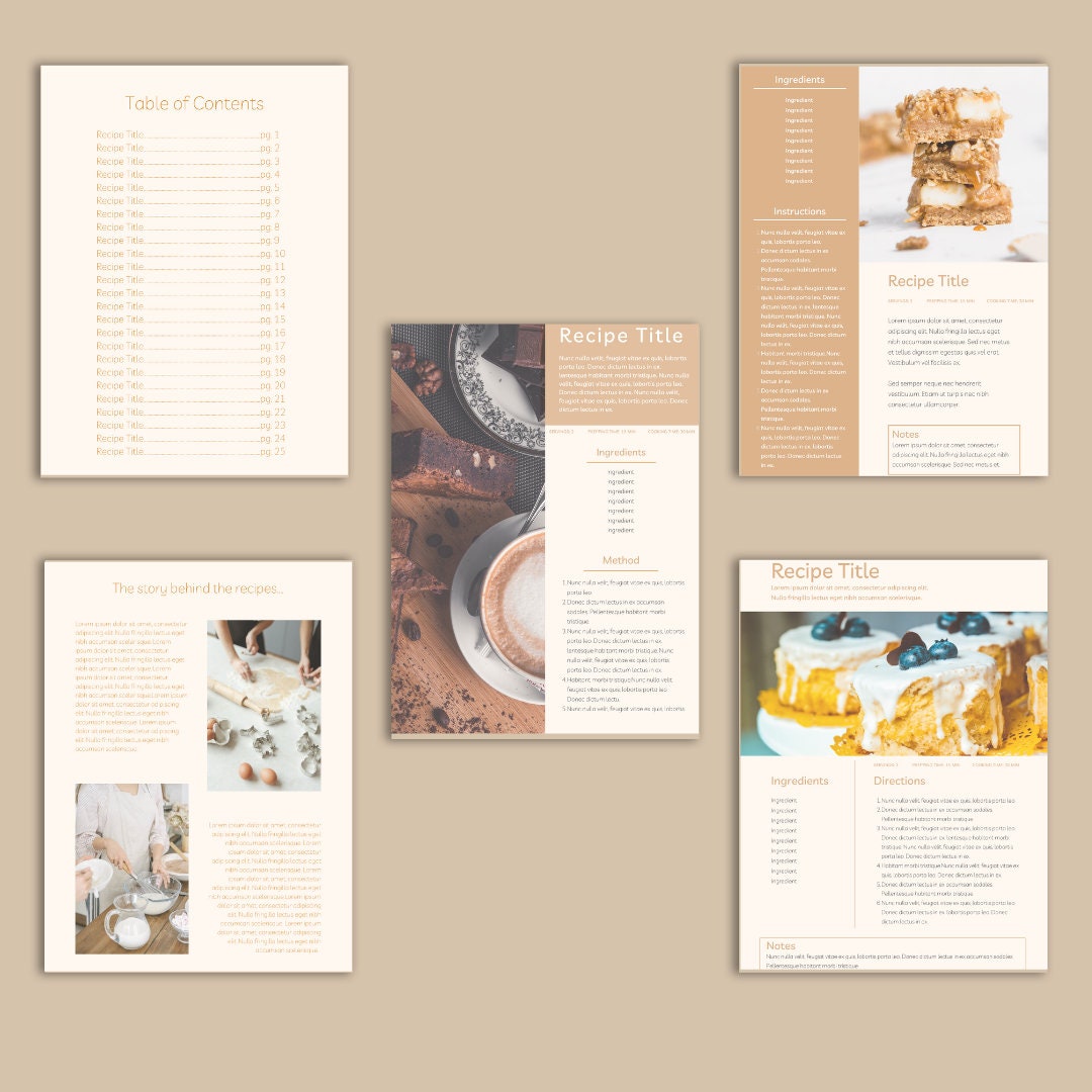 Editable Canva Cookbook Template | Customizable, 20 Pages | DIY Recipe ...