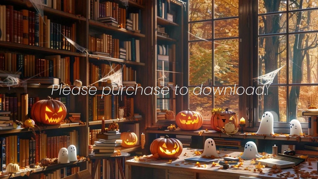 Halloween Zoom Background | Spooky Virtual Backdrop | Digital Download ...