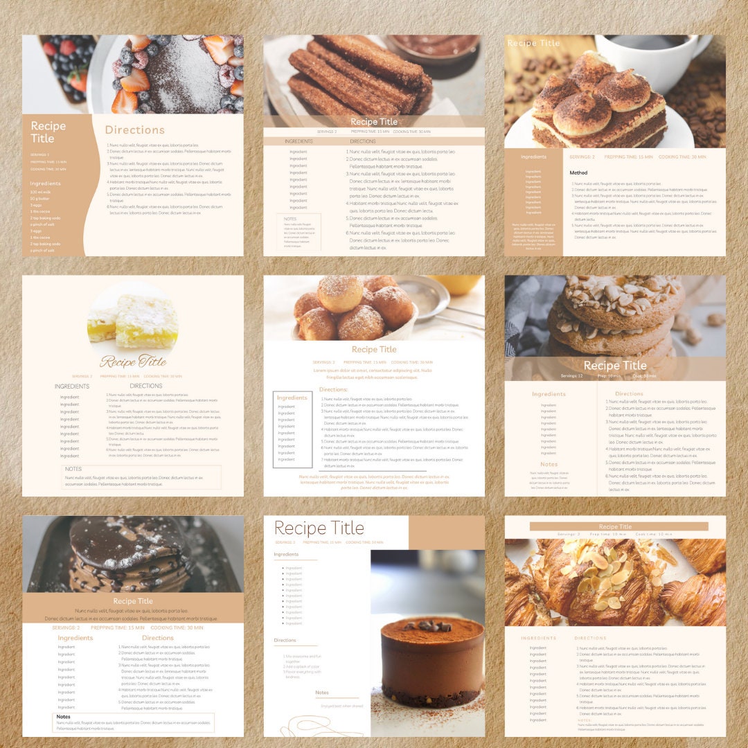 Brown Canva Instagram Recipe Templates: 20 Page DIY Social Media (PDF ...