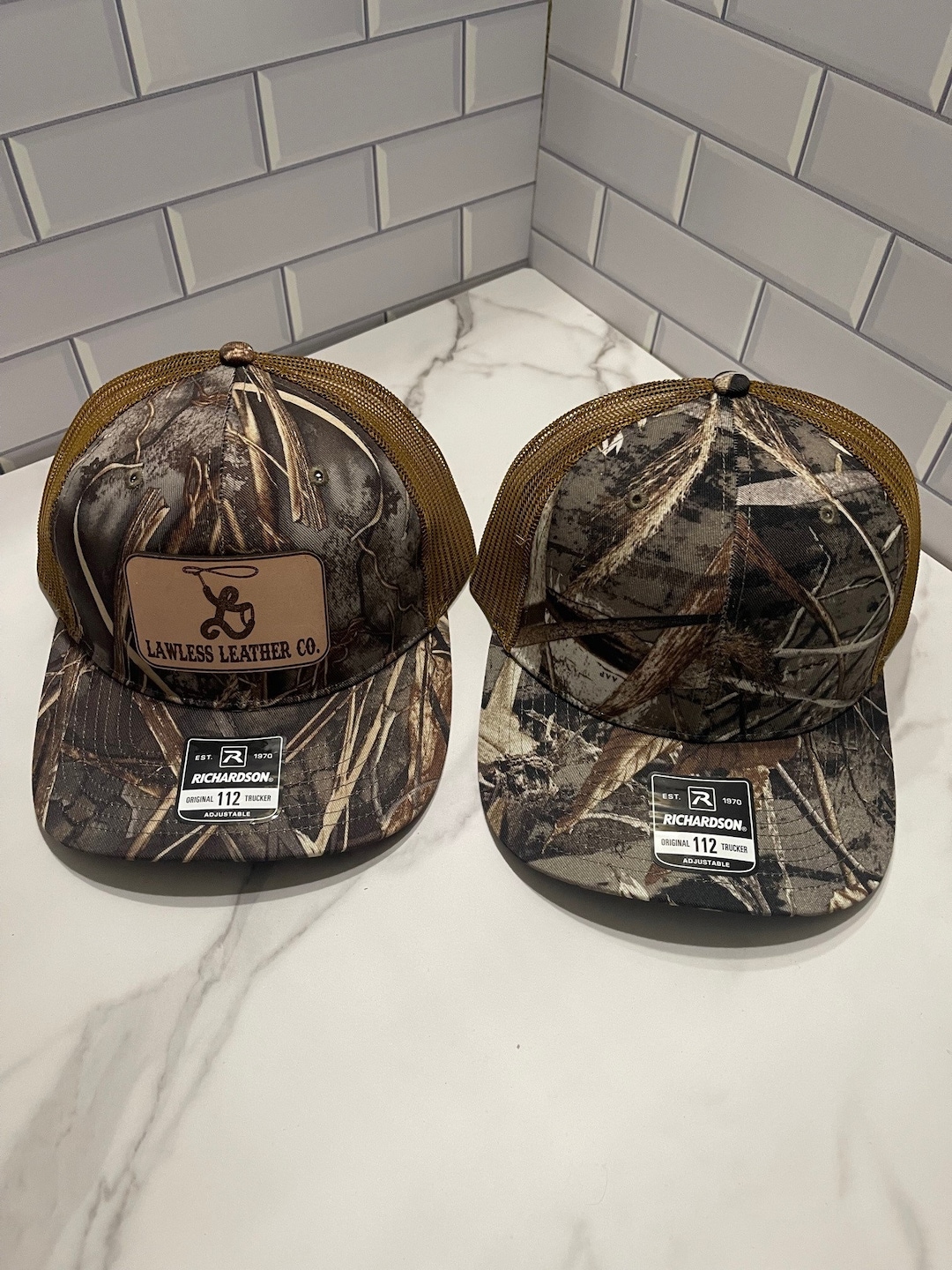 Camo Richardson 112 Hat Leather Patch Cap Leatherette Patch - Etsy