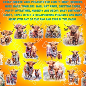 Vol.2-mum and Baby, 35 Bonnie Highland Cow Calf 3074px PNG&SVG ...