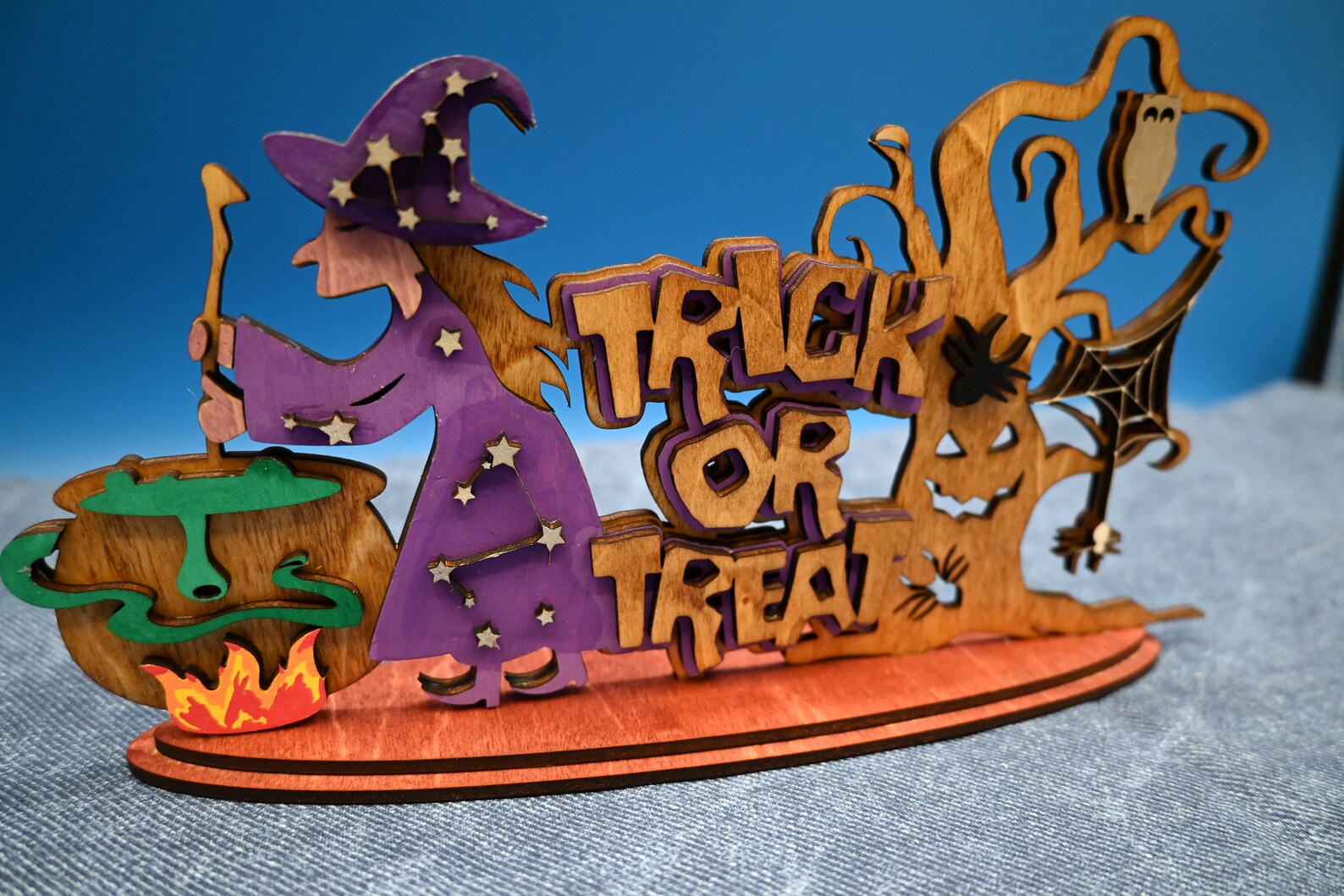 Hand Painted Witch Cauldron Halloween Sign: Trick or Treat Decor - Etsy