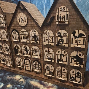 Wood Halloween Countdown Calendar: Haunted House Advent Calendar - Etsy