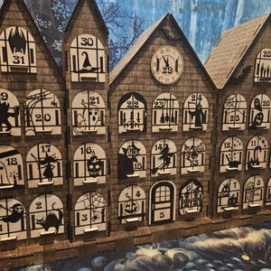 Wood Halloween Countdown Calendar: Haunted House Advent Calendar - Etsy