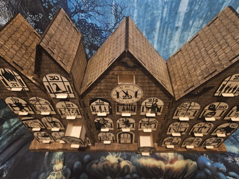 Wood Halloween Countdown Calendar: Haunted House Advent Calendar - Etsy