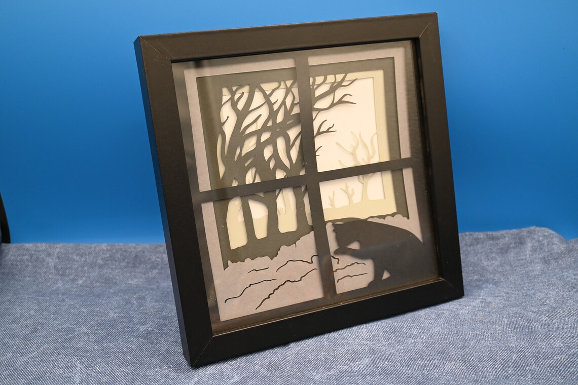 Cat Shadow Box Art: 3D Layered Paper Wall Decor - Etsy