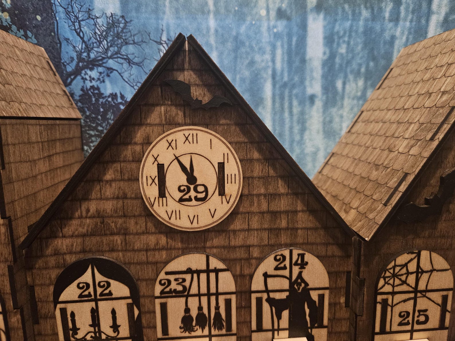 Wood Halloween Countdown Calendar: Haunted House Advent Calendar - Etsy