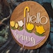 Hello Spring Door Hanger Sign With a Purple Umbrella Holding Spring ...
