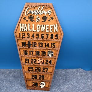 Coffin Halloween Advent Calendar: Wooden Spooky Countdown Decor - Etsy