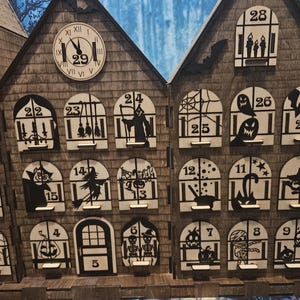 Wood Halloween Countdown Calendar: Haunted House Advent Calendar - Etsy