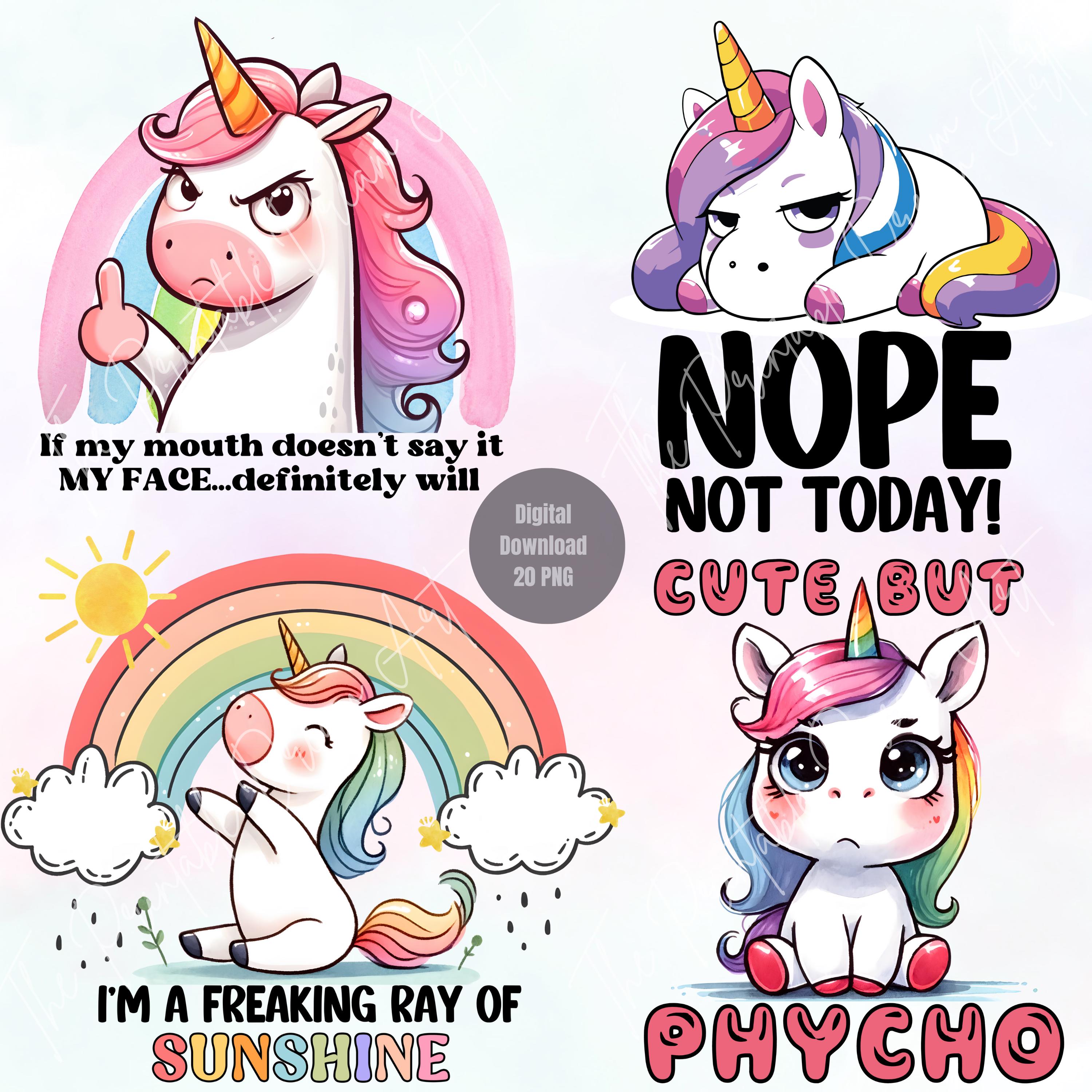 Funny Unicorn Bundle Unicorn Bundle Unicorn Clipart Cute Unicorn