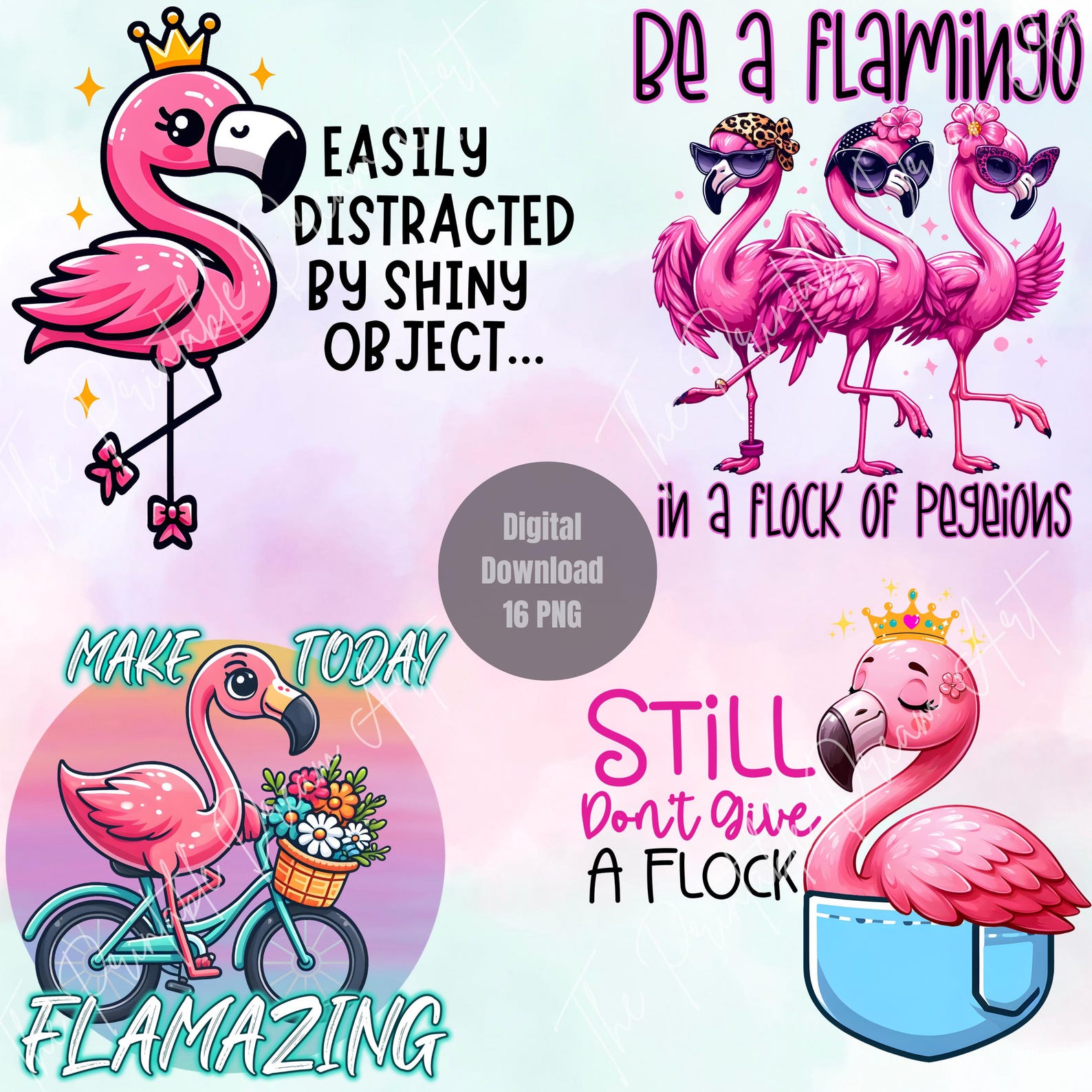 Funny Flamingo 16 PNG Bundle, Flamingo Quotes Tshirt, Funny Flamingo ...