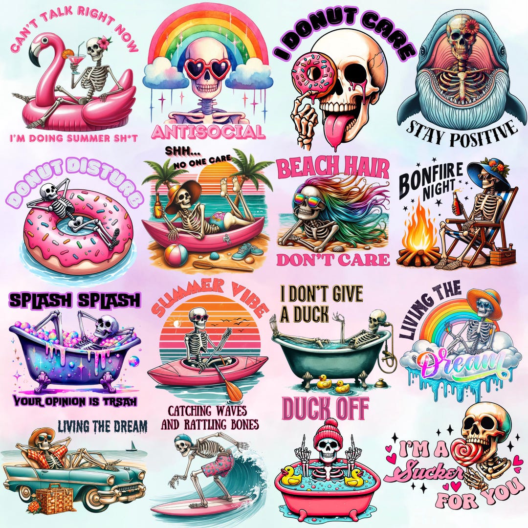 Funny Sarcastic Skeleton 16 PNG, Sarcastic Skull PNG Bundle, Funny ...