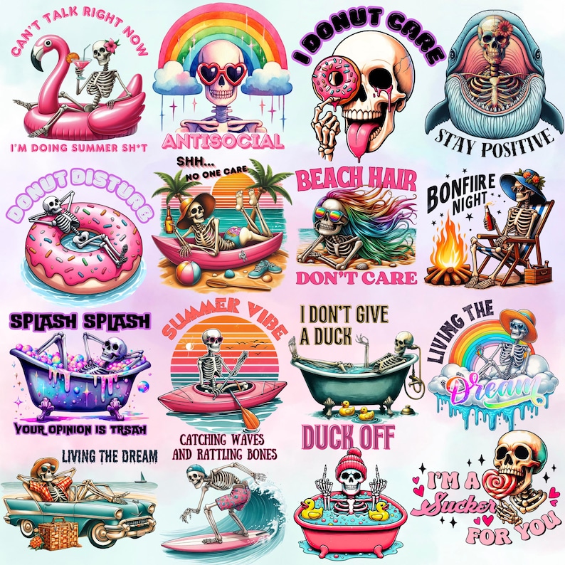 Funny Sarcastic Skeleton 16 PNG, Sarcastic Skull PNG Bundle, Funny ...