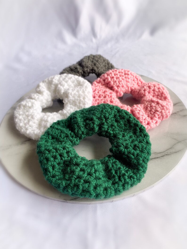 Large Crochet Scrunchies | Custom Colour Options | Handmade Chunky Hair ...
