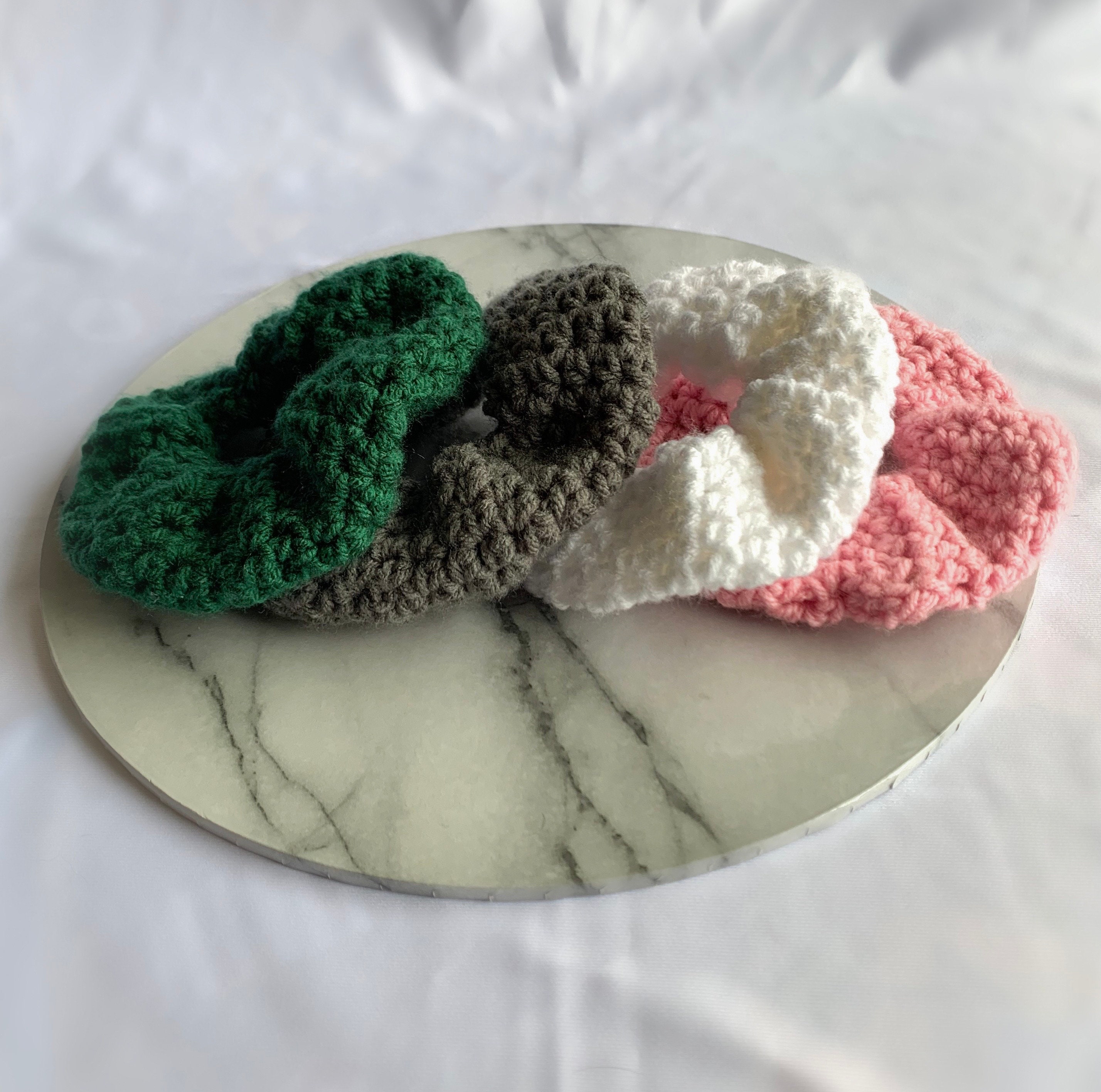 Large Crochet Scrunchies | Custom Colour Options | Handmade Chunky Hair ...
