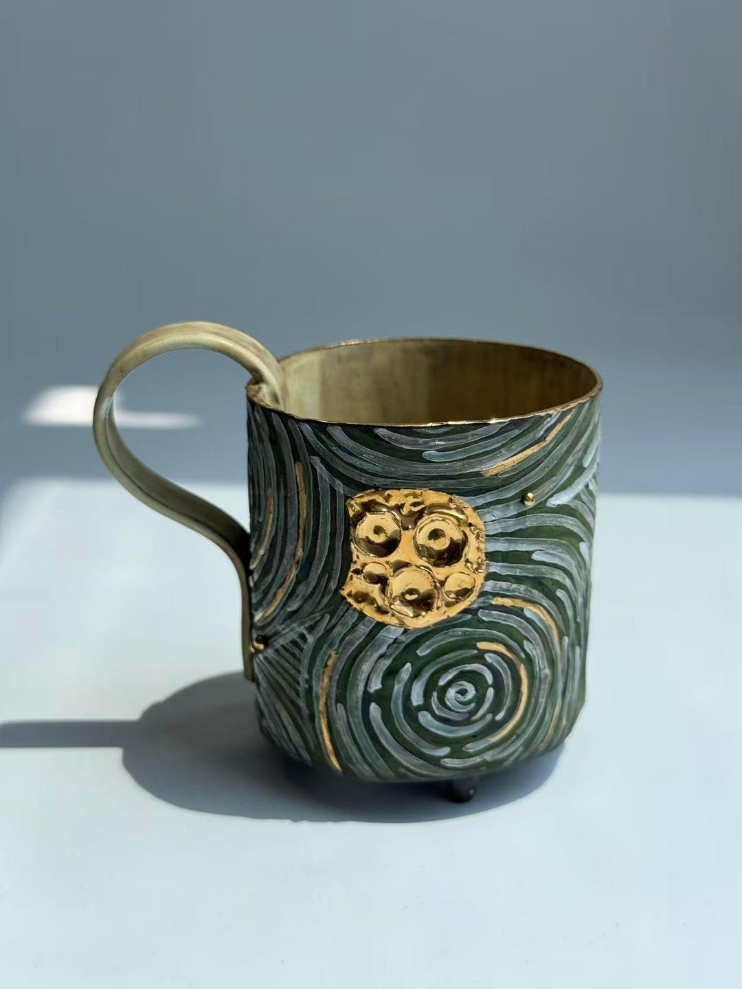 Handmade Pottery Coffee Cup-moon Space Vortex Series With Hand-coiled ...
