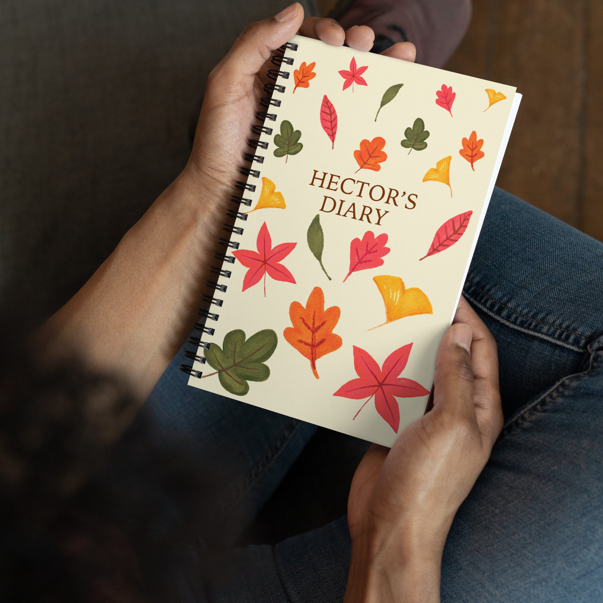Personalized Diary / Fall Leaf Pattern / Cozy Season - Etsy