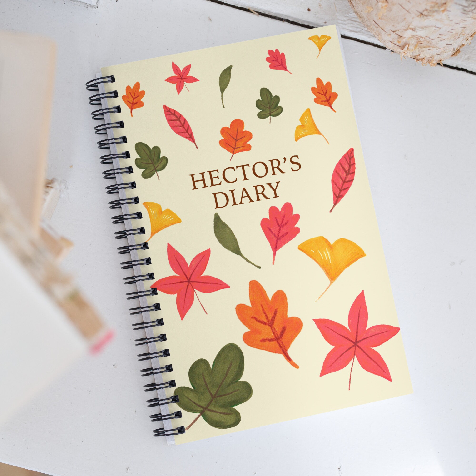 Personalized Diary / Fall Leaf Pattern / Cozy Season - Etsy