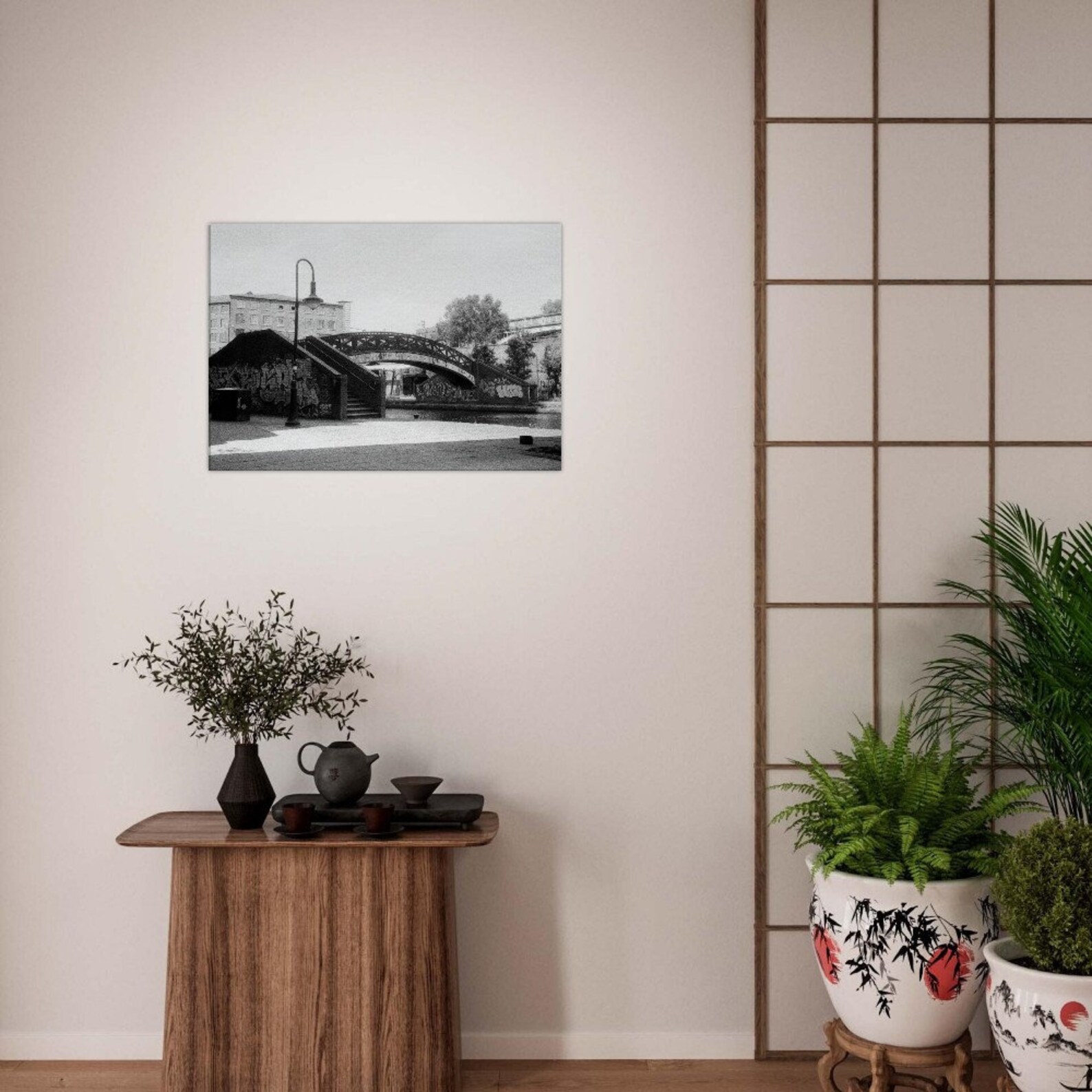 Canvas Print - Black and White Photo, Photo Art, Vintage Photo, Bridge ...