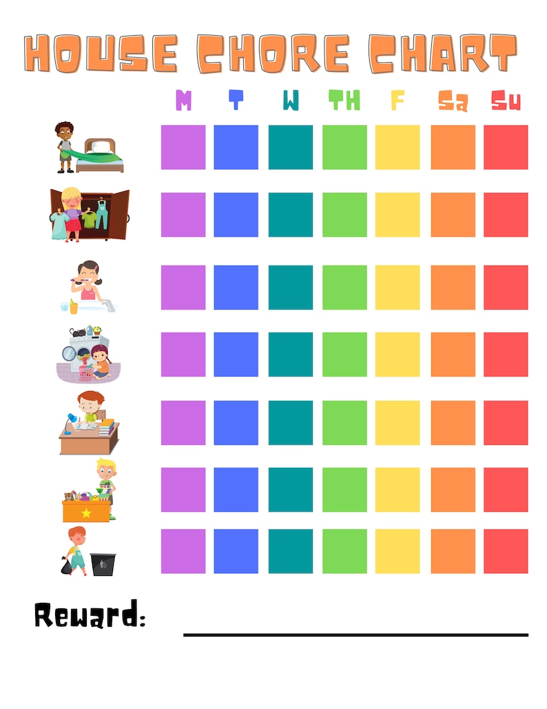 House Chore Chart for Kids - Etsy