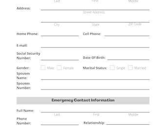 Employee Information Form Business Tool Printable Download Pdf Editable ...