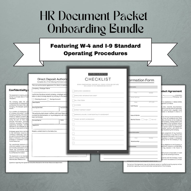 HR Documents - Onboarding Bundle - Etsy