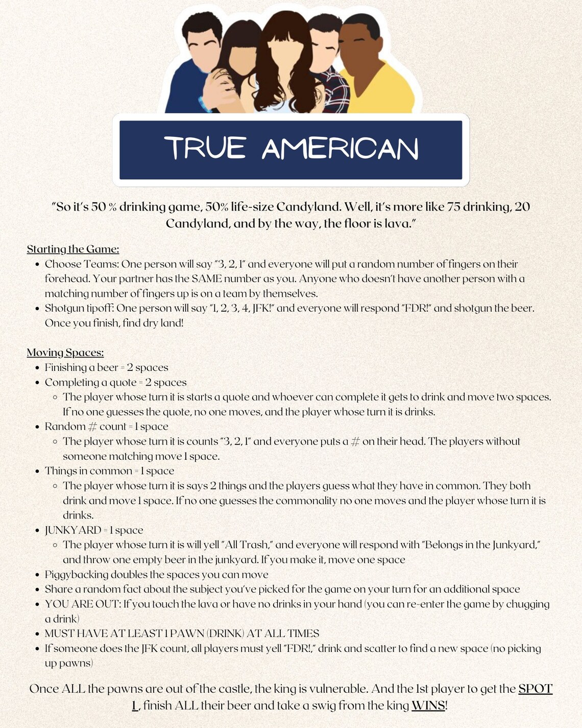 True American Rules - New Girl - Etsy