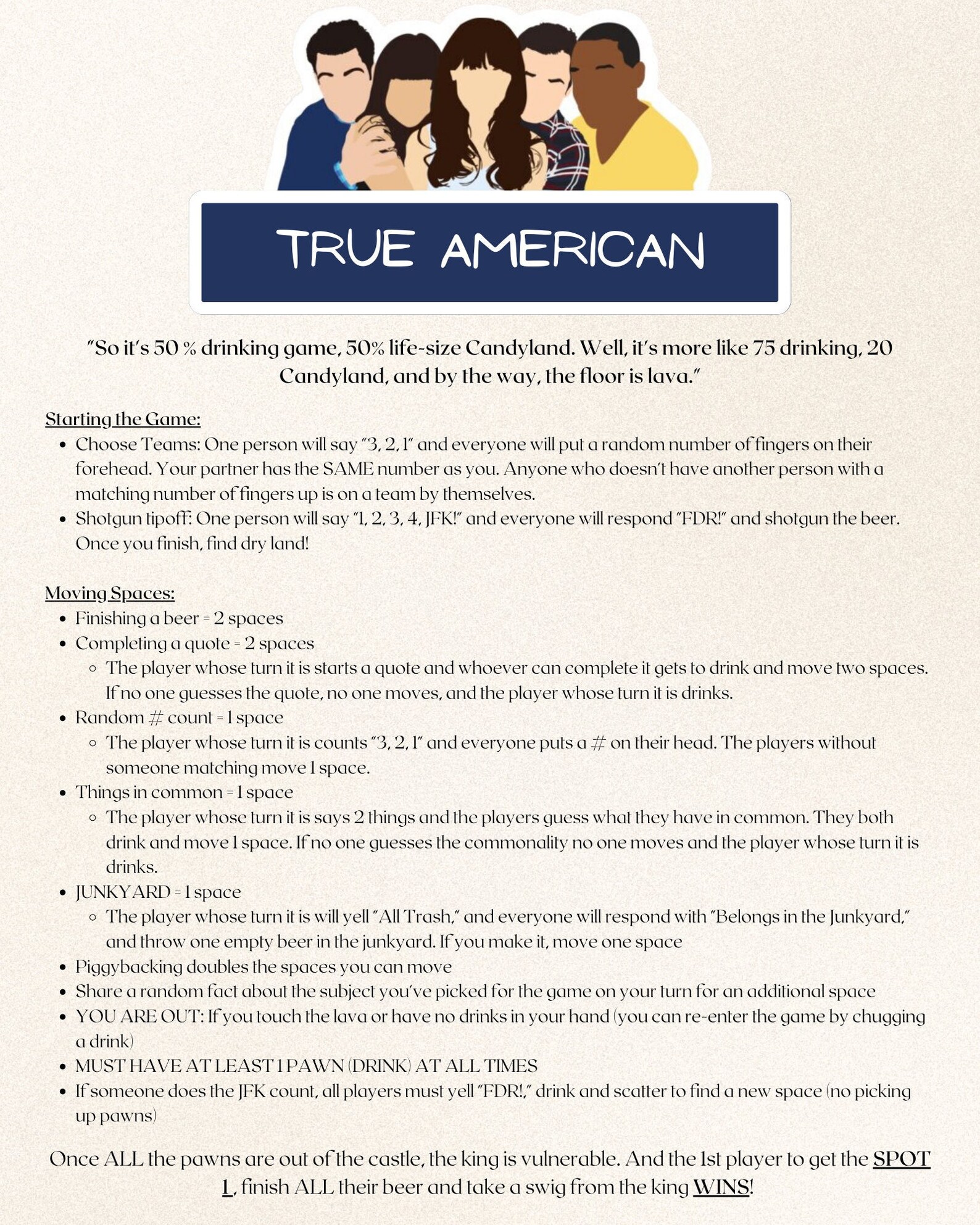 True American Rules - New Girl - Etsy