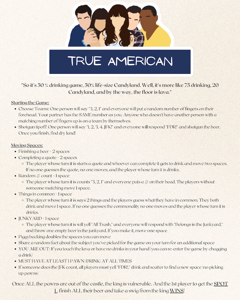 True American Rules - New Girl - Etsy