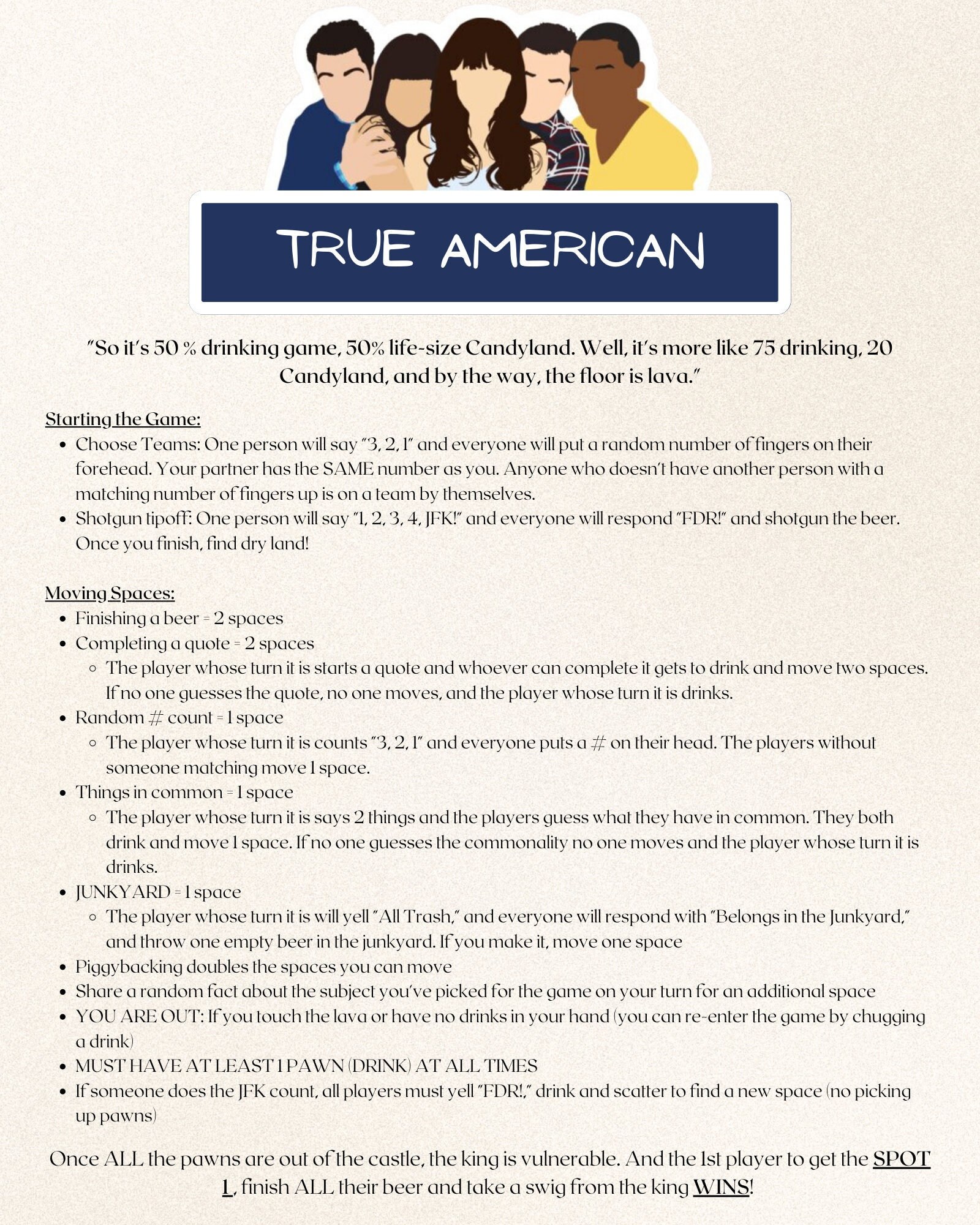 True American Rules - New Girl - Etsy