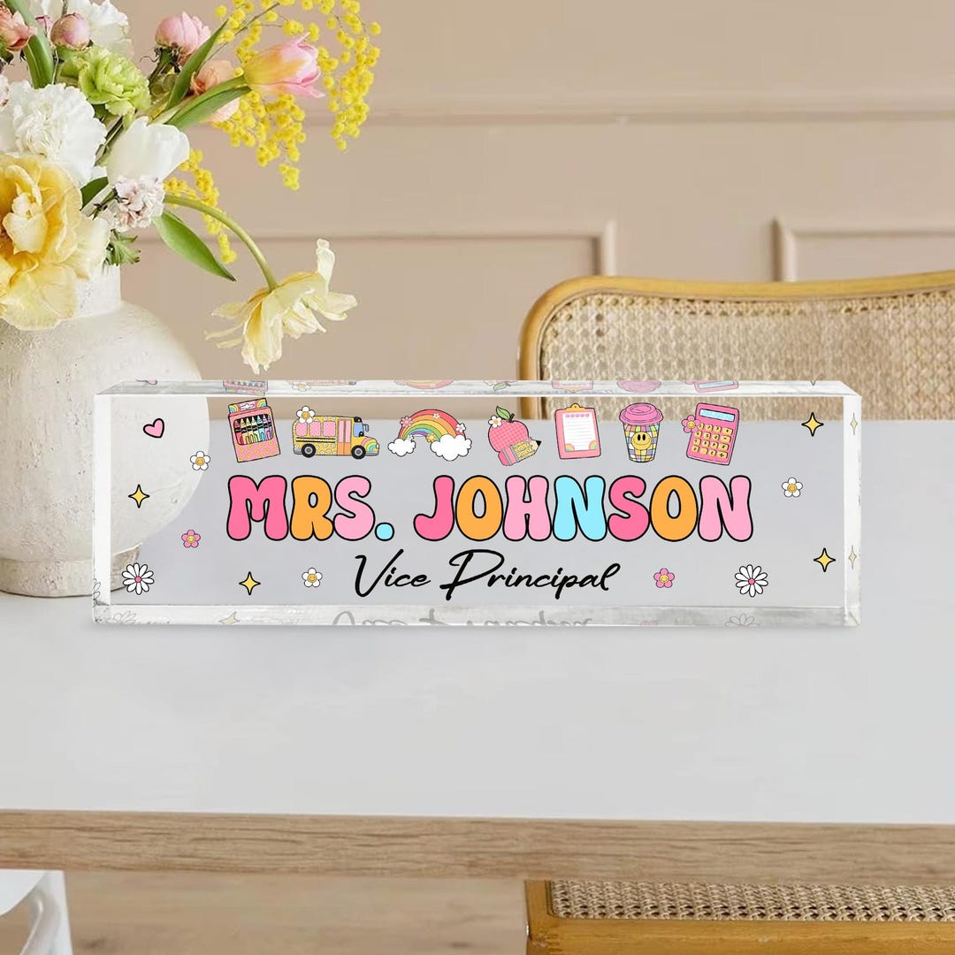 Custom Vice Principal Desk Name, Desk Name for Teacher, Company Office ...