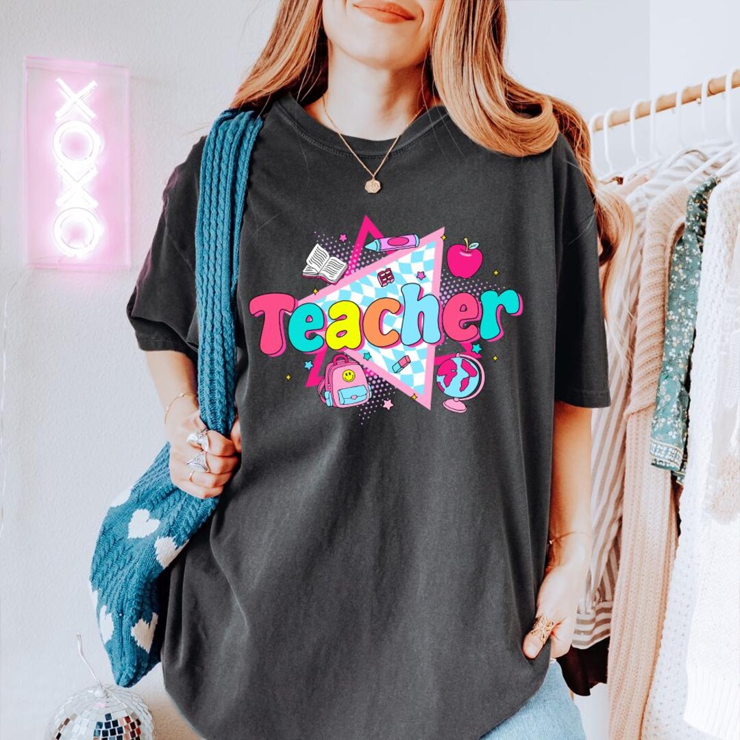 Retro Vintage 90s Teacher Back to School Shirt, Teacher Life T-shirt ...